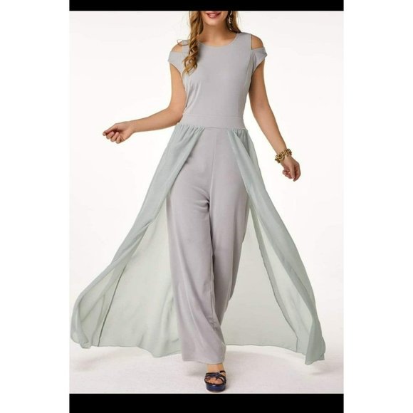 Rotita | Pants & Jumpsuits | Light Grey One Piece Jumpsuit With Elegant ...